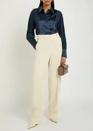 JOSEPH Panelled Silk Blouse - Indigo