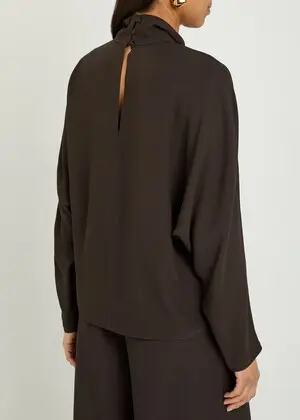 JOSEPH Buick Crepe Blouse - Brown