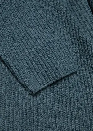 Eileen Fisher Ribbed Cotton-blend Wrap Cardigan