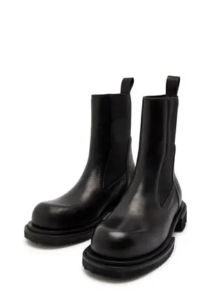 Rick Owens Beatle Gabe Leather Ankle Boots - Black