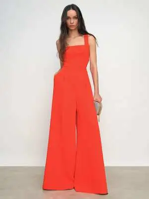 REISS Wide-leg Cut-out Jumpsuit - Orange