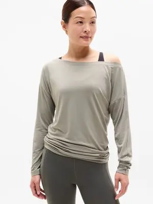 Athleta Move With Ease Off-the-shoulder Top - Willow