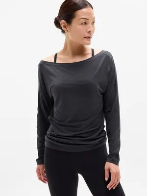 Athleta Move With Ease Off The Shoulder Top - Black