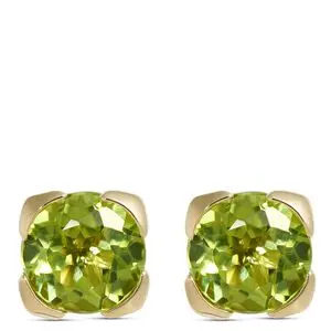 Benbridge Round Peridot Stud Earrings - Green