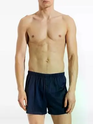 Hanro Buttoned Cotton Boxers - Blue