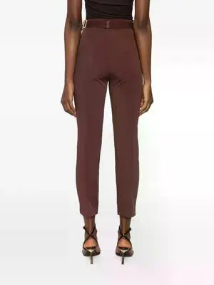 Elisabetta Franchi Belted Straight Leg Trousers - Brown