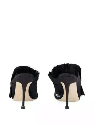 Manolo Blahnik Pleated Jeweled Pumps - Black