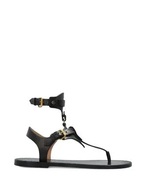 Isabel Marant Étoile Eveena Buckle Leather Sandals - Black