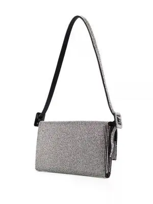 Benedetta Bruzziches Crystal-embellished Foldover Shoulder Bag - Black