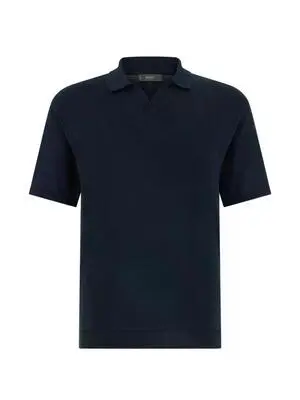 Boggi Milano Open-neck Knitted Polo Shirt