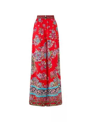 Camilla Waisted Wide-leg Trousers