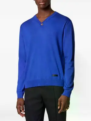 Versace Button V-neck Sweater