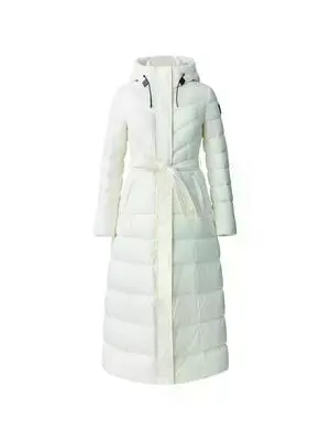 Mackage Quilted Hooded Belted Jacket - Neutrals