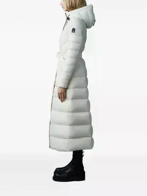 Mackage Quilted Hooded Belted Jacket - Neutrals