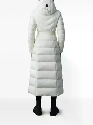 Mackage Quilted Hooded Belted Jacket - Neutrals
