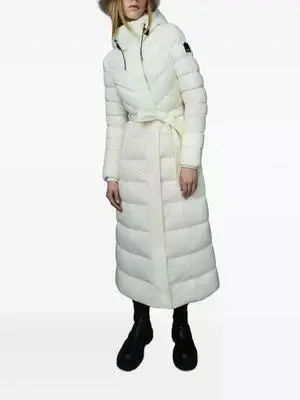 Mackage Quilted Hooded Belted Jacket - Neutrals