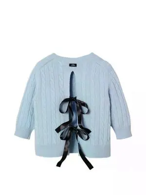 Marc Jacobs Cableknit Open Back Bow Sweater