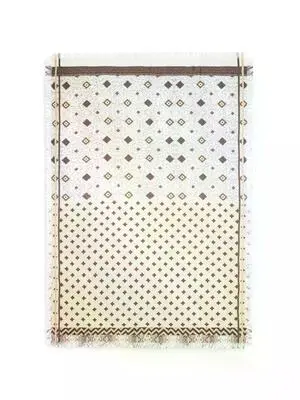 PIERRE-LOUIS MASCIA Geometric-pattern Fringed Scarf - Neutrals