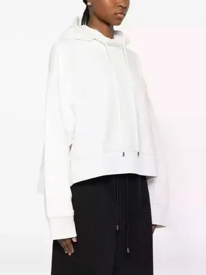 Sportmax Spdslogan Drawstring Hoodie - White