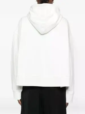 Sportmax Spdslogan Drawstring Hoodie - White