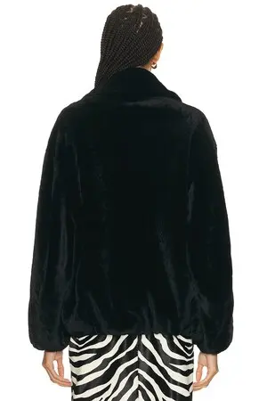 Nour Hammour Plush Bomber Jacket - Noir