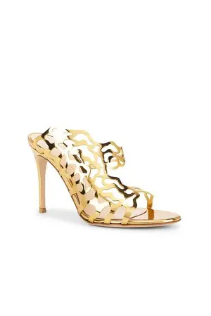 GIANVITO ROSSI Mule Sandal In Metallic Gold