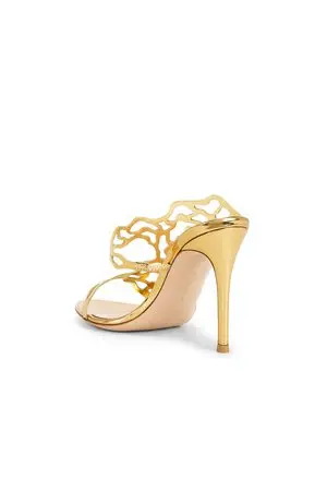 GIANVITO ROSSI Mule Sandal In Metallic Gold