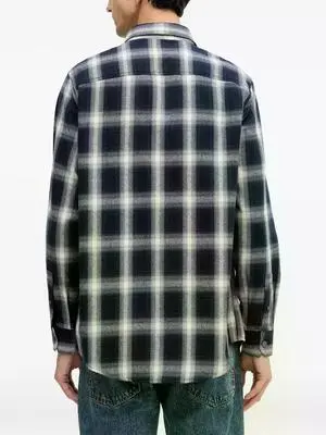 Armani Exchange Check-pattern Pocket Shirt - Blue