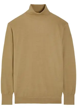 TOTEME Fine-knit Wool Turtleneck Jumper - Beige