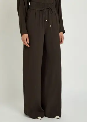 JOSEPH Wide-leg Crepe Trousers