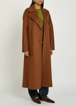 JOSEPH Spencer Belted Wool And Cashmere-blend Trench Coat - Rust