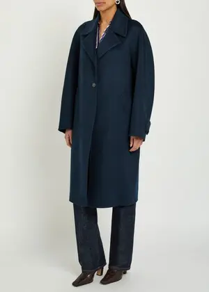 JOSEPH Franco Double-breasted Wool-blend Coat - Indigo