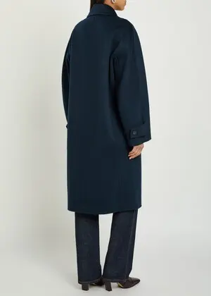 JOSEPH Franco Double-breasted Wool-blend Coat - Indigo