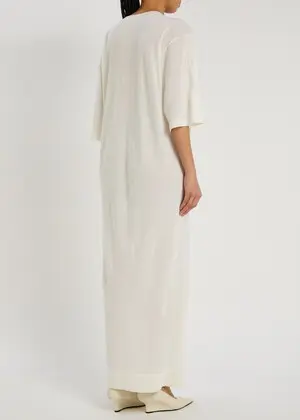 TOTEME Fine-knit Wool Maxi Tee Dress - Ecru