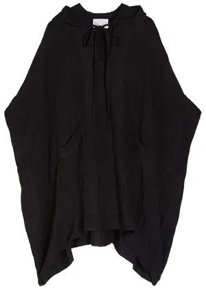 Lisa Marie Fernandez Hooded Linen-blend Beach Poncho - Black