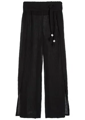Lisa Marie Fernandez Open Side Linen-blend Trousers