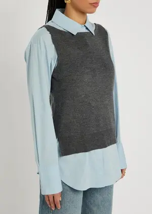 Staud Damian Layered Poplin Shirt