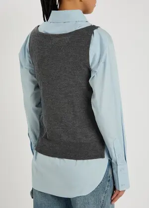 Staud Damian Layered Poplin Shirt