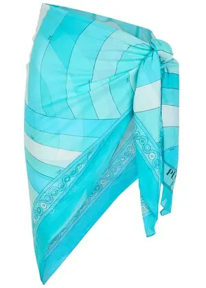 Emilio Pucci Printed Cotton Sarong - Turquoise