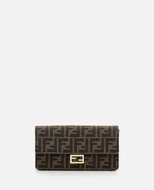 Fendi Wallet With Ff Chain - Brown