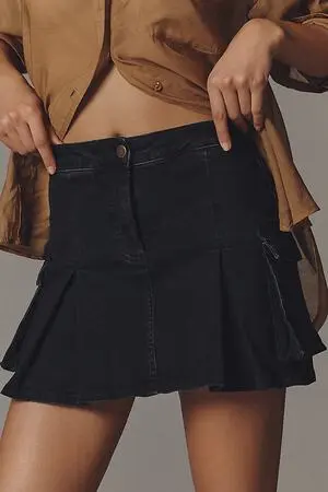 PILCRO Denim Utility Skort