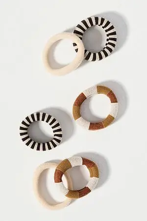 Anthropologie Set Of Striped Hair Ties - Brown