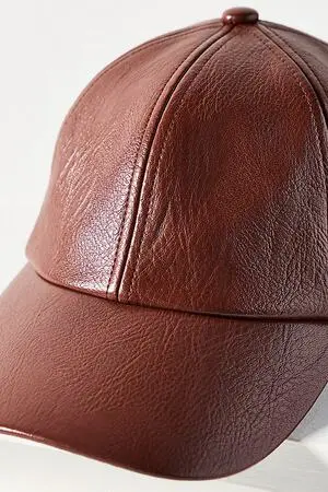 WYETH Hailey Faux Leather Baseball Cap - Cognac