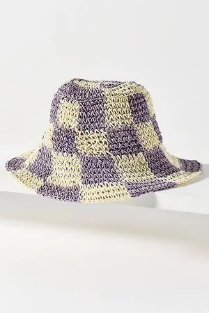 WYETH Sadie Crochet Bucket Hat - Mauve Ivory