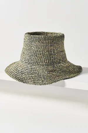 WYETH Lolo Straw Bucket Hat - Green Blue