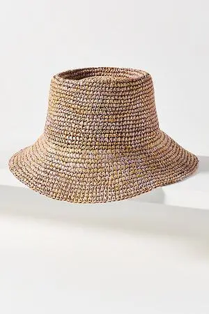WYETH Lolo Straw Bucket Hat Mauve
