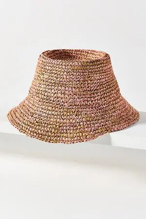WYETH Lolo Straw Bucket Hat - Pink