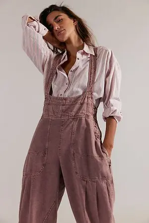 Free People We The Free Felix Tapered Overalls - Brownie