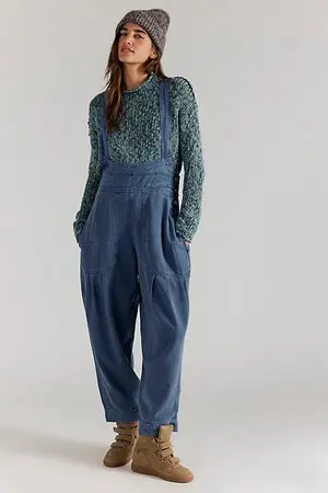 Free People We The Free Felix Tapered Overalls - Flint Stone