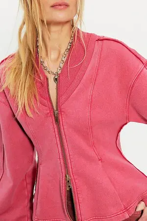 Free People Ziggy Zip-up - Retro Red